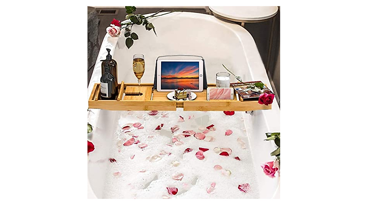 Sorfity Bathtub Caddy & Laptop Bed Desk – 2-in-1 Bamboo Organizer & Tray