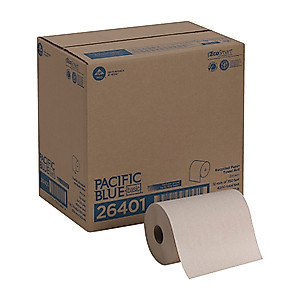 Pacific Blue Basic Recycled Paper Towel Roll (Previously Branded Envision) by GP PRO (Georgia-Pacific), Brown, 26401, 350 Feet Per Roll, 12 Rolls Per Case