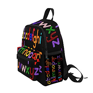 ODAWA Colorful Alphabet Kids Backpack, Toddler Schoolbag Preschool Bag Travel Backpack for Little Boy Girl