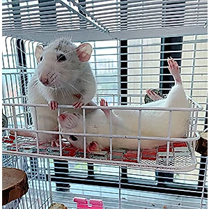 WOLEDOE Rat Cage Platform, All-Metal Basket Chew-Proof Design, Chinchilla Toys and Cage Accessories Ledge Ramp fit Ferret, Guinea Pig, Sugar Glider