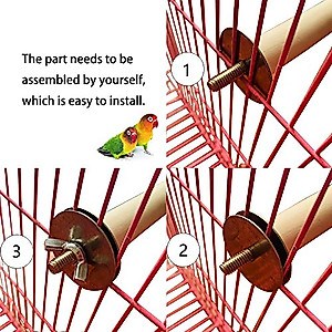 PINVNBY Parrot Climbing Ladder Swing Toy Natural Wood Bird Cage Play Gyms Playground Stand Rope Perch for Parakeet Cockatiel Conure Love Birds Finch African Grey Macaw Amazon Budgies