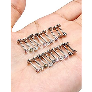 Ylqjksk 20G Nose Rings Stud Surgical Steel Threadless Push in Flat Back Stud Earrings Tragus Cartilage Earrings Lip Ring Medusa Piercing Jewelry for Women Men