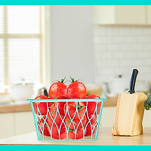 Esamploe 80 Pcs Berry Basket,Fruit Storage Containers for Fridge,Pint Sized Fruit Basket,Portable Plastic Berry Baskets,Cutout Design Berry Baskets for Fridge,Living Room,Farm and Crafts