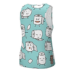 BAIKUTOUAN Toilet Papers Rolls Men's Summer Tank Tops Sleeveless Casual Classic T Shirts Athletic Tee