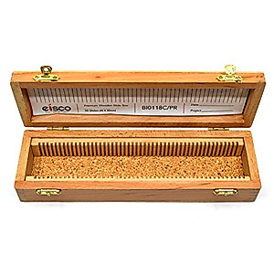 EISCO Wooden Slide Box for Size 45mm x 30mm Slides, Holds 50 Slides, Double Clasp Lid Labs