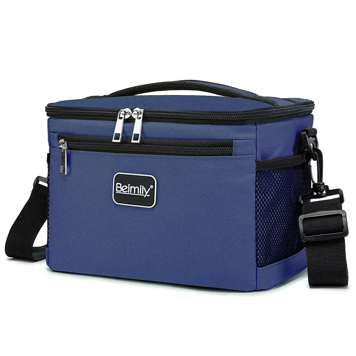 BEIMILY Insulated Lunch Bag 2 Pack Box for Women/Men,Small Soft Sided Cooler Hand bags,Leakproof Reusable Lunchbox,lunch box work with Adjustable Shoulder Strap (blue+Sky blue),2305AC