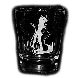 Hip Flask Plus 2oz Sexy Demon Succubus Shot glass