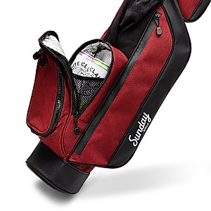 Sunday Golf Loma Bag - Lightweight Golf Bag with Strap and Stand – Easy to Carry Pitch n Putt Golf Bag – Golf Stand Bag for The Driving Range, Par 3 and Executive Courses, 31 Inches Tall (Burgundy)