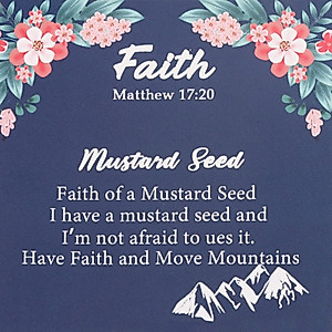 UJIMS Seed Faith Beads Elastic Bangle Faith Inspirational Message Card Gift Christian Gift Mustard Jewelry Seed Zipper (Seed Beads Card Bracelet)