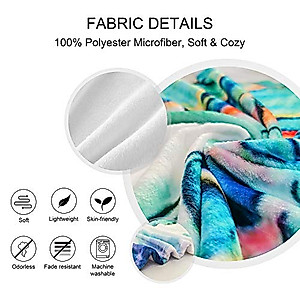 Kameng Gradient Pink and Blue Leopard Pattern 60" x 80" Throw Blanket Comfort Warmth Soft Plush Sofa/Bed Blankets