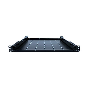 Raising Electronics Fixed Rack Server Shelf 1U 19 Inch Shelves 4 Post Rack Mount Adjustable Deep for Server Network Rack (21.5-28Inch Depth)