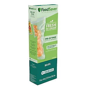 FoodSaver 1-Gallon Precut Vacuum Seal Bags with BPA-Free Multilayer Construction for Food Preservation & Sous Vide, 13 Count - FSFSBF0316-000,Clear