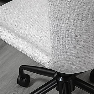 Vinsetto Home Office Chair, Swivel Task Chair with Adjustable Height and Armless Design for Small Space, Living Room, Bedroom, Light Gray