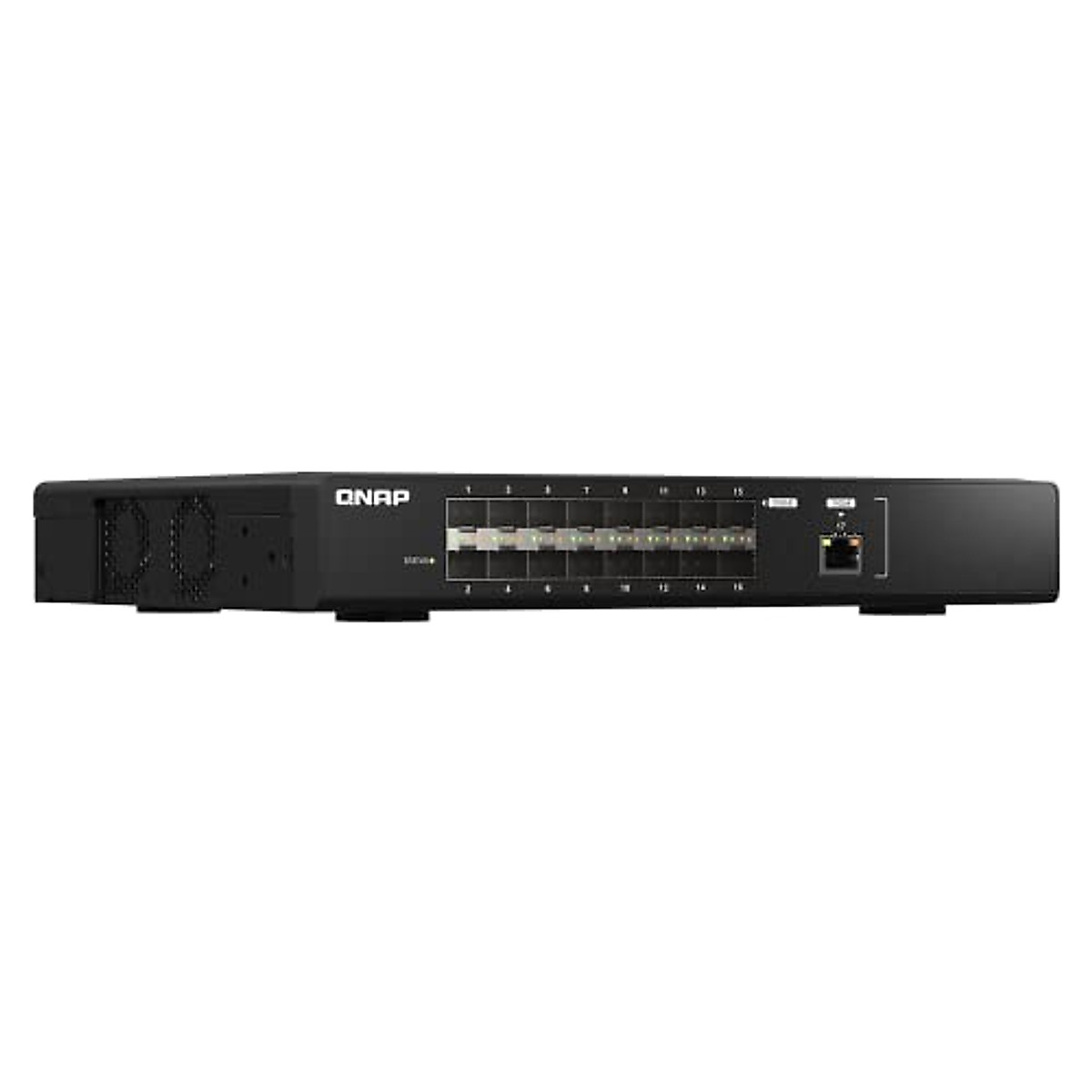 QNAP QSW-M5216-1T-US 16-Port 25GbE Managed Network Switch with 10GbE connectivity for Backbone Networks. Layer 2, Web Management
