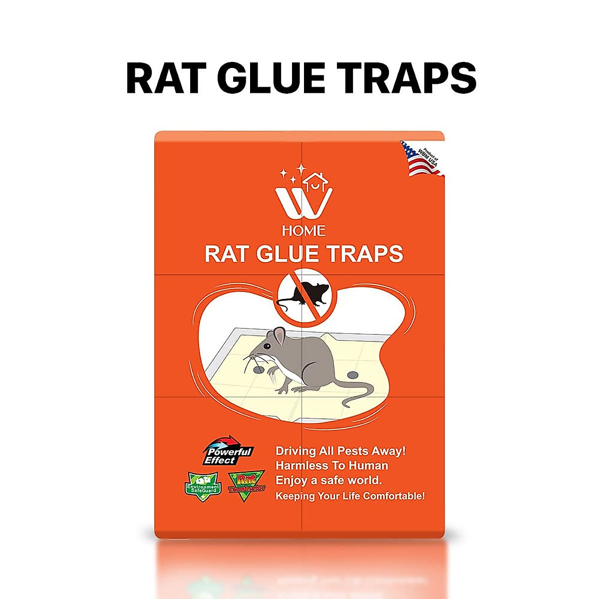 WBM Home Rat Pads, Enhanced Stickiness, Equipped with Protective Cover Glue Traps, 12 Count, Small