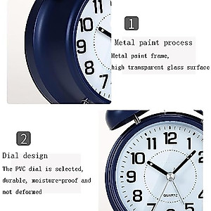 Digital Alarm Clock,Alarm Clock for Bedroom Alarm Clocks 3" Twin Bell Alarm Clock - Loud Alarm with Backlight - Great for Heavy Sleepers - Battery Operated Quartz Analog Clock Bedside Clock ( Color :