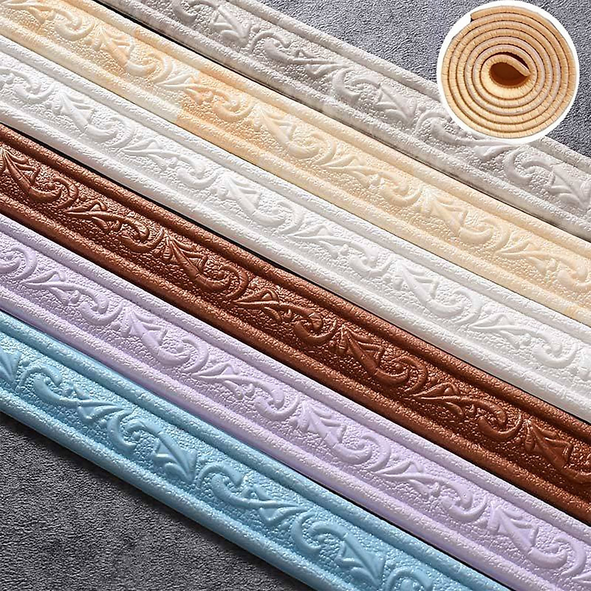 JATOK Diamond Painting Frame,2pcs 230cm/Roll Multifunction Self Adhesive 3D Pattern Edge Decoration Mouldings Trim Border Frame