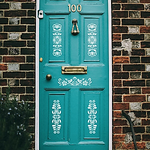 BENECREAT Plastic Folk Decorative Painting Stencil Templates, 12x12inch Floral Pattern Scandinavian Style Reusable Drawing Stencils for DIY Art Craft Wall Canvas Furniture