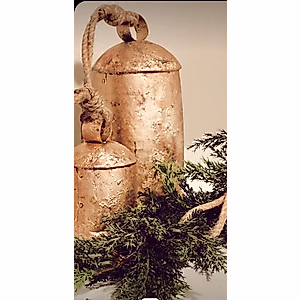 Large Rustic Cow Bell Vintage Handmade Lucky Christmas Hanging Harmony Noise Maker Bell on Jute Rope