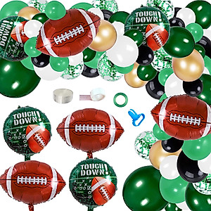 Football Party Balloon Arch Garland Kit, 106 Pcs Football Mylar Foil Latex Balloons for Kids Teenagers Sport Theme Birthday Party Decors, Football Theme Super Sunday Touchdown Party Decors Supplies
