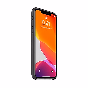 Apple iPhone 11 Pro Max Black Leather Case - Slim Fit, Wireless Charging Compatible