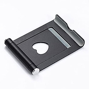 Cell Phone Stand Desk Adjustable Aluminum Mobile Phone Holder 360 Degree Compatible for iPhone 13 12 Pro Max, iPhone 11 X SE XS XR 8 Plus 6 7 6S Samsung Galaxy Note20 S20 S10 S9 S8 S7 (Black)