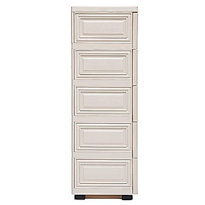 CNCEST Plastic Drawer Dresser with 6-Drawer Locker Closet Drawer High Dresser Storage Cabinet Clothes Organizer Bedroom Furniture Playroom Off-White