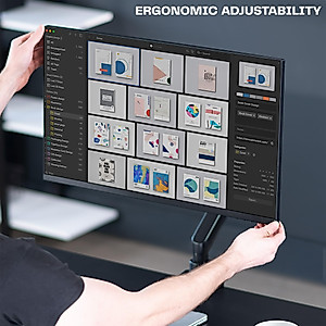 VIVO Premium Aluminum Full Motion Single Monitor Desk Mount Stand with Lift Engine Arm, Fits Screens up to 32 inches, STAND-V101BB