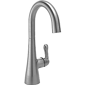 Delta Faucet Bar Faucet Brushed Nickel, Bar Sink Faucet Single Hole, Wet Bar Faucets Single Hole, Prep Sink Faucet, Faucet for Bar Sink, Kitchen Faucet, Arctic Stainless 1953LF-AR