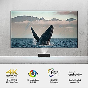 BenQ V7050i 4K Laser Smart TV Projector l Ultra Short Throw l 2500 ANSI Lumens Bright and Beautiful l HDR-PRO l HDR10 & HLG l Android TV l Wireless Casting l HDMIx2 & SPDIF I ARC I 3 Year Warranty