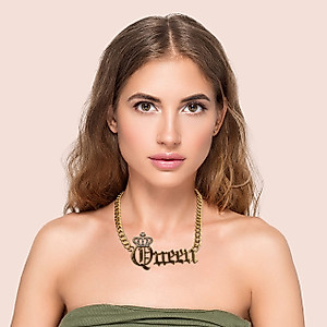 JOTW Queen Pendant Gold Chain Necklace