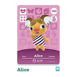 Nintendo Animal Crossing Happy Home Designer Amiibo Card Alice 182/200 USA Version