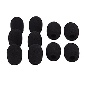 Sunmns 10 Pack Mini Small Size Lapel Headset Microphone Windscreen Foam Cover, Black