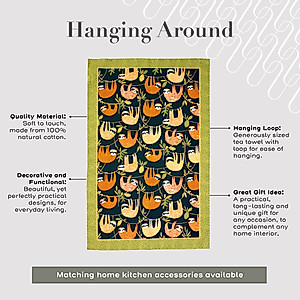 Ulster Weavers Hanging Around Tea Towel, 100% Cotton - with Cute Rainforest Sloth Design - Kitchen and Cooking Gifts for Bakers & Chefs - Homeware & Kitchenware Range
