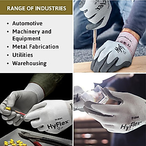 Ansell HyFlex 11-644 Mechanical Protection Cut-Resistant Industrial Gloves, Large, White & Grey (144 Pairs)