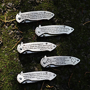 MRSLYFQH Scripture Grace Gifts Jesus Christ Religious Pocket Knive for Mens,Bible Verse Catholic Confirmation & Baptism Holy Salvation Faith Gift