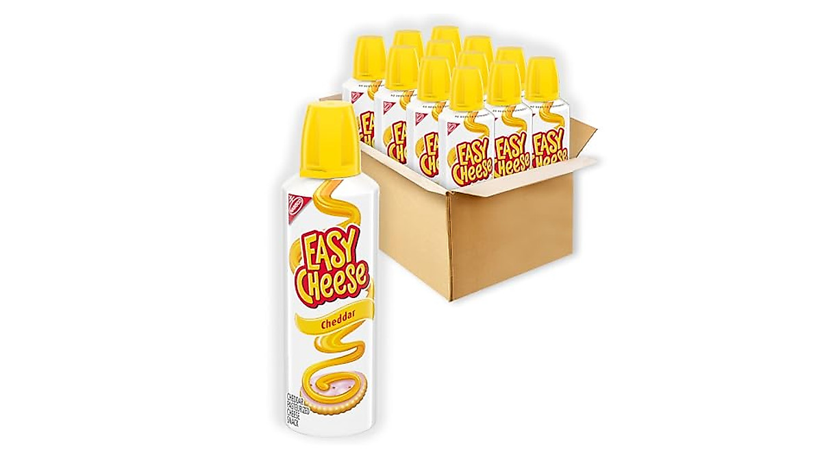 Easy Cheese Cheddar Snack - 12 Cans of Delicious Fun