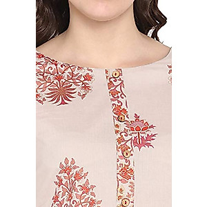 Janasya Indian Women's Multicolor Pure Cotton Kurta with Palazzo and Dupatta(SET172-KR-PP-XXL)