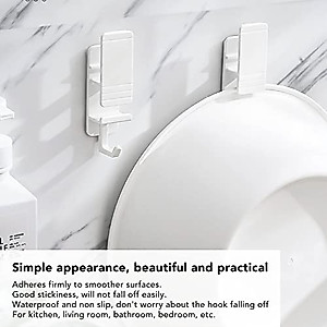 plplaaoo 4Pcs Bathroom Hooks,Adhesive Hooks,Waterproof Anti Slip Good Stickiness Towel Hooks,Large Utility Wall Hooks for Kitchen,Living Room,Bathroom,Bedroom