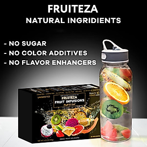 Fruiteza Fruit Infusions - Herbal Tea Bags - Herbal Sampler Variety Pack - Iced Tea Box – Decaf Tea Bags - Assorted Fruit Tea - Passion Fruit Tea Packs – Decaffeinated Immunity Tea – Water Flavoring Cold Brew Bags Tropical Fruits - Unsweetened, 10 Count (