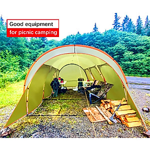 Car Camping Shade Awning Canopy for 8-10 Person Family Party Tent Picnic,BBQ,Friends Gathering Waterproof Lightweight Easy Setup 15 * 10 FT