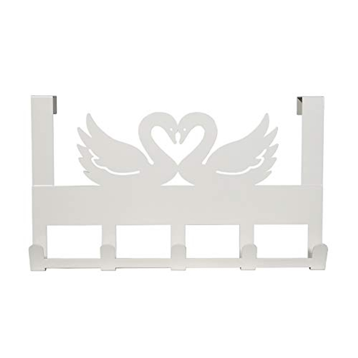 Mango Steam Over-The-Door Organizer Hanger for Towels, Hats, Hoodies, Coats, Backpacks, & Keys (Swan, White)