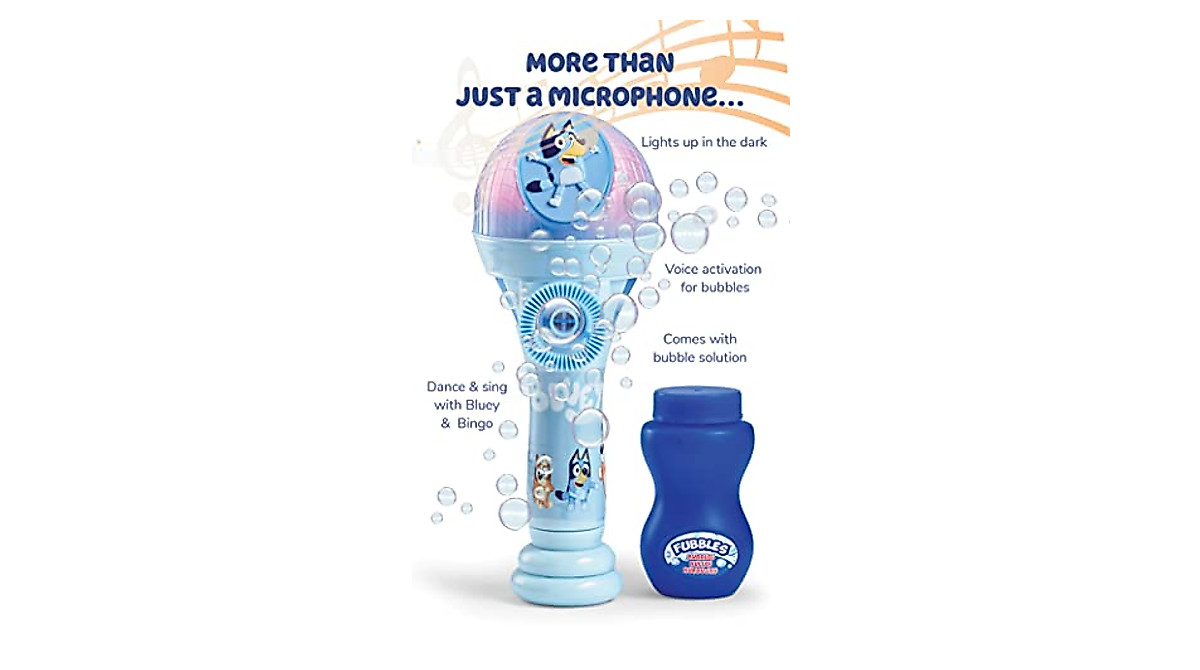 Bluey Dance Mode Bubble Machine & Microphone for Kids | Fun Bubble Toy