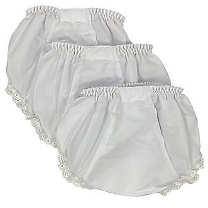 Embroider This! Baby Girls Bloomers Double Seat Diaper Cover Package of 3 (24-36 Months) White