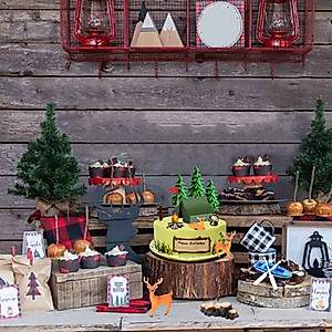 15PCS Camping Cake Decorations - Camping Cake Toppers Fireside Camp Decor Set for Kids Camper Camping Fans' Birthday Party Cake Decors