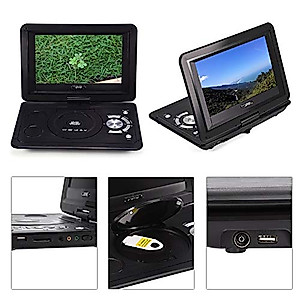Portable DVD Player, 10.1in 3D Stereo, Support U Disk/SD/MS/MMC Card, Multiple TV Channels, Support Game Disk, with Gamepad, 270° Rotatable, Anti-Vibration, Memory Function, Rechargeable (US)