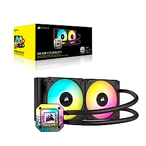 Corsair iCUE H100i Elite CAPELLIX XT Liquid CPU Cooler - Two AF120 RGB Elite Fans - 240mm Radiator - Intel® LGA 1700, 1200, 115X, 2066, AMD® AM5, AM4 - Included iCUE Commander CORE - Black