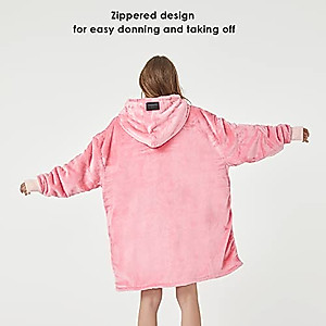 JOYWOO Wearable Blanket Hoodie, Oversized Hoodie Sweatshirt Blanket for Adults Women Men, Gift, Cozy and Fuzzy Sherpa Hoodie Blanket with Zipper and Giant Pocket