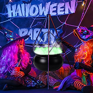 DIYDEC 12.6" and 7.4" Package Halloween Large Cauldron, 2pcs Black Plastic Witch Cauldron Kettle Halloween Pot Candy Holder for Halloween & St. Patrick’s Day Party Favors Decor