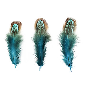 100 pcs Natural Pheasant Plumage Feathers 2-3 Inches Plumage Feathers for Sewing Crafts Clothing Decorating Accessories -Blue